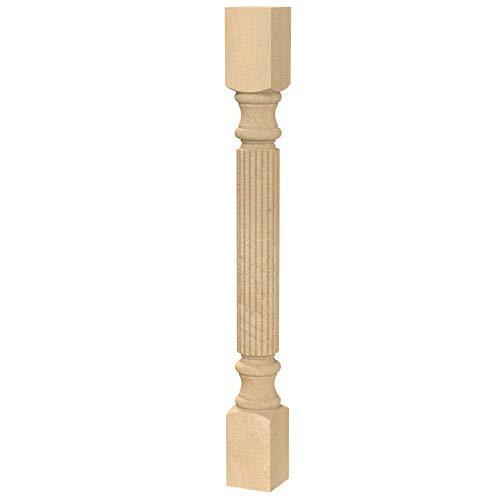 Traditional Reeded Island Column, Red Oak