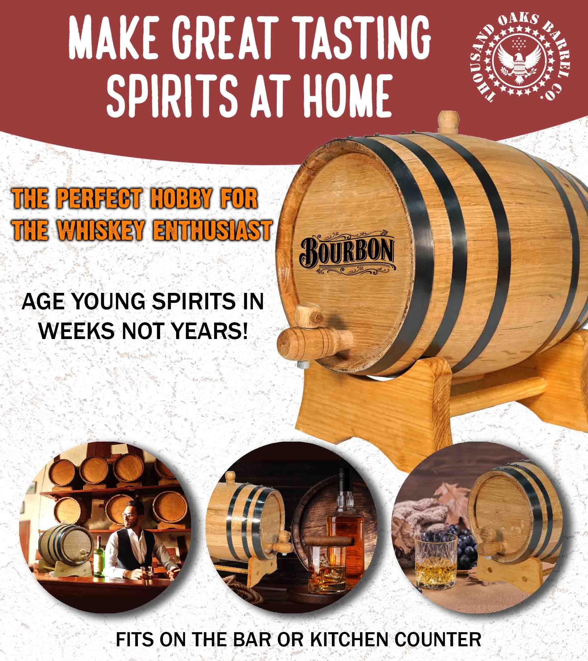 2 Liter Oak Bourbon Aging Barrel ReCoop ® Barrels