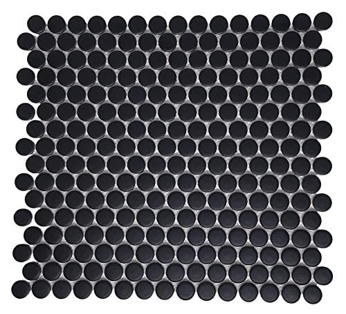 Vogue Tile Penny Round Black Matte Porcelain Vogue Tile