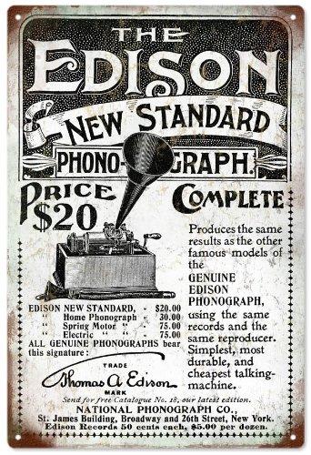Victory Vintage Signs The Edison Phono Graph Advertisement Reproduction ...