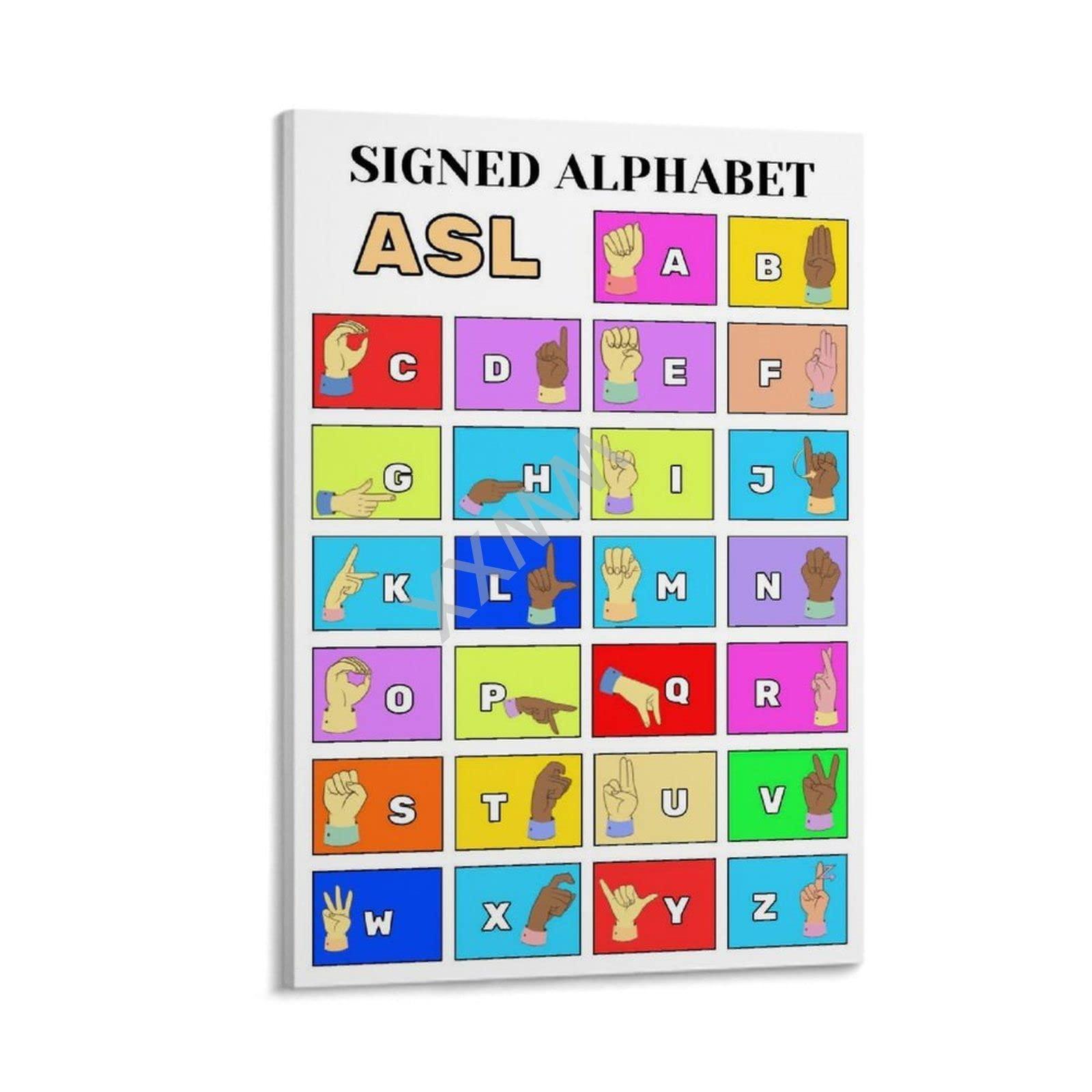 IRollo American Sign Language Poster Colorful ASL IRollo