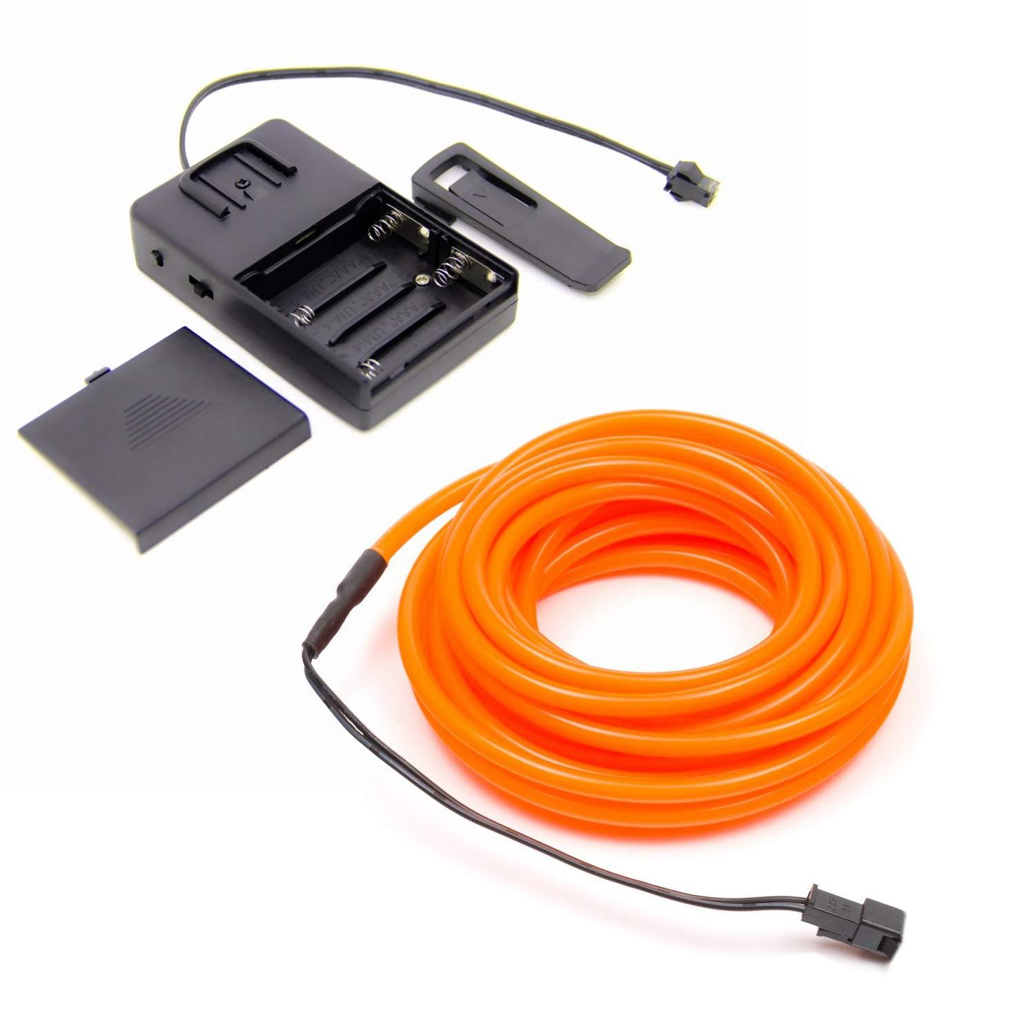 1-Pack 5m/16.4ft Orange Neon LED Light Glow EL Wire Stark