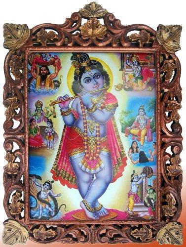 Handicraft Store Lord Child Krishna in Various Roop Poster Painting in ...