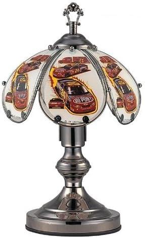 NEW Glass Race Car Scene Touch Lamp 14.3\'\' H Dark Chrome Finish Base